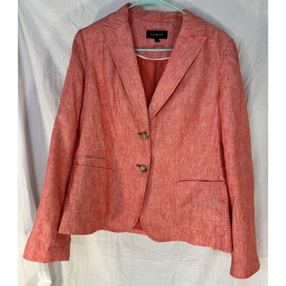 Talbots | Jackets & Coats | Talbots Coral 0 Linen Blazer Suit Jacket ...